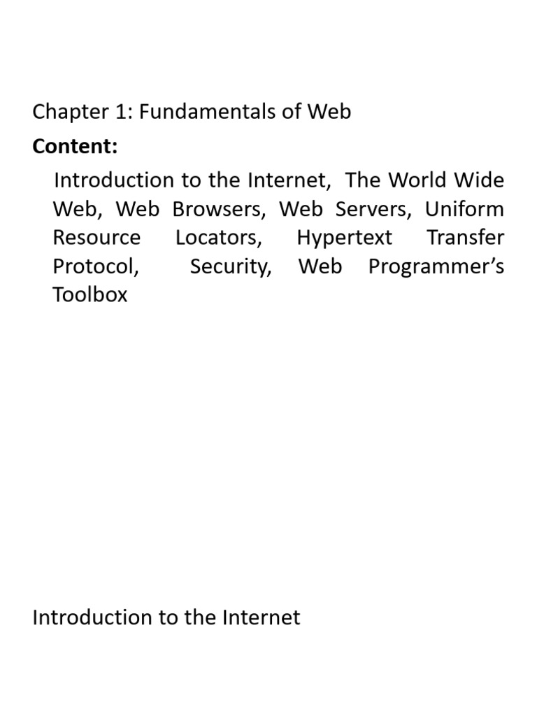 Chapter-1 Fundamentals of Web | PDF | World Wide Web | Internet & Web