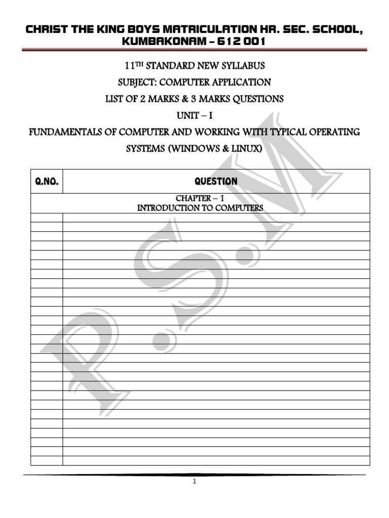 11th Computer Applications List of 2m and 3m Questions English Medium | PDF | Html Element | Html