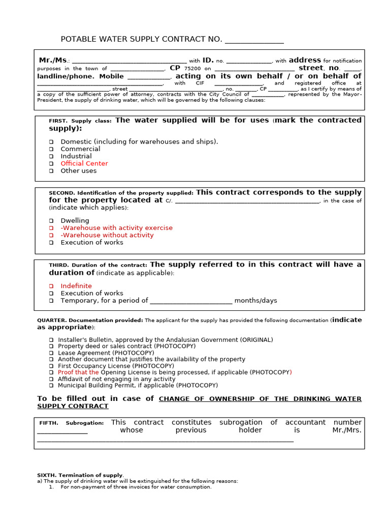 Water Supply Contract | PDF | Justice | Crime & Violence