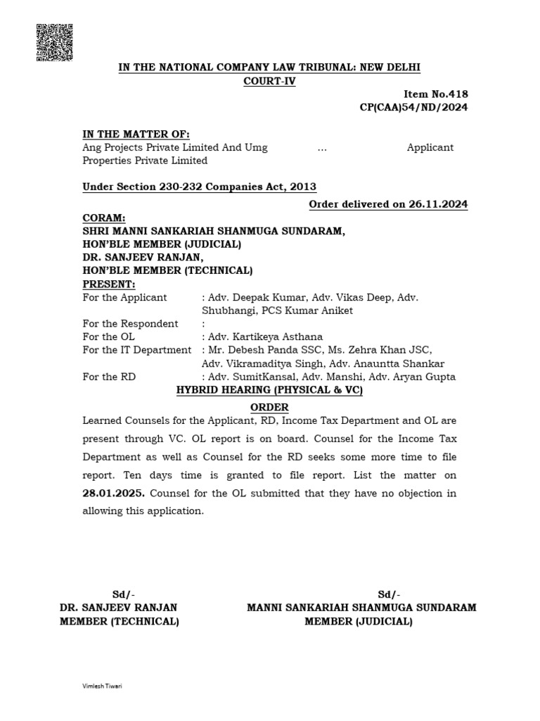 4. ANG Merger Order dated 26.11.2024 | PDF