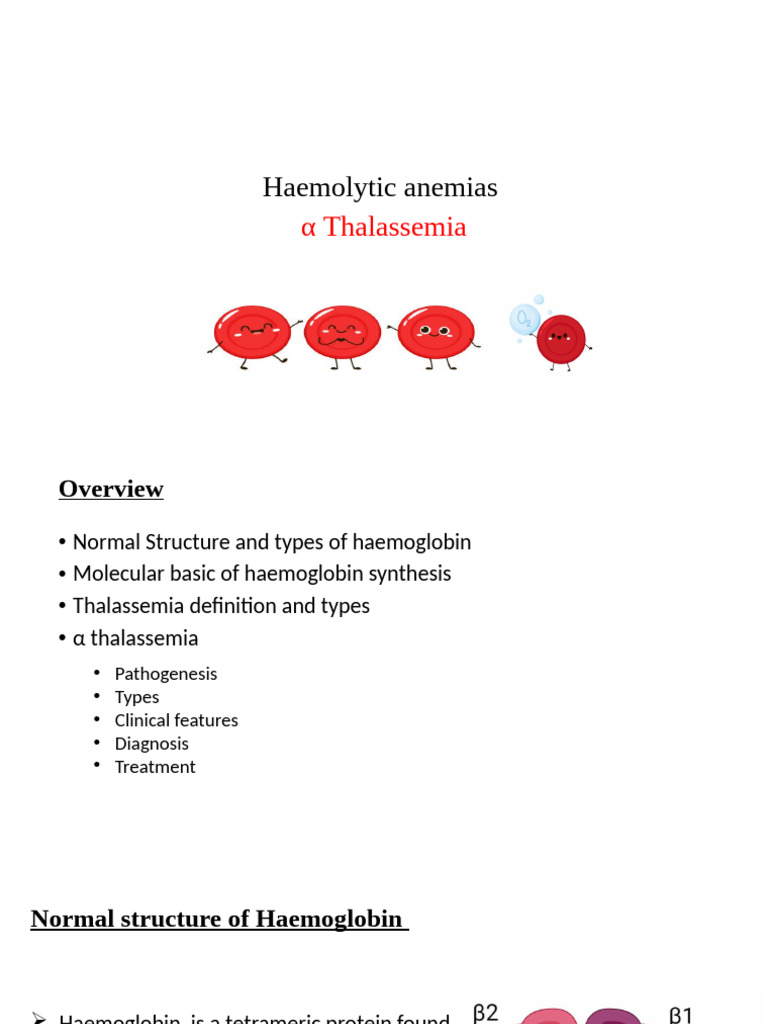 α Thalassemia: Clinical Insights | PDF | Hemoglobin | Medical Specialties