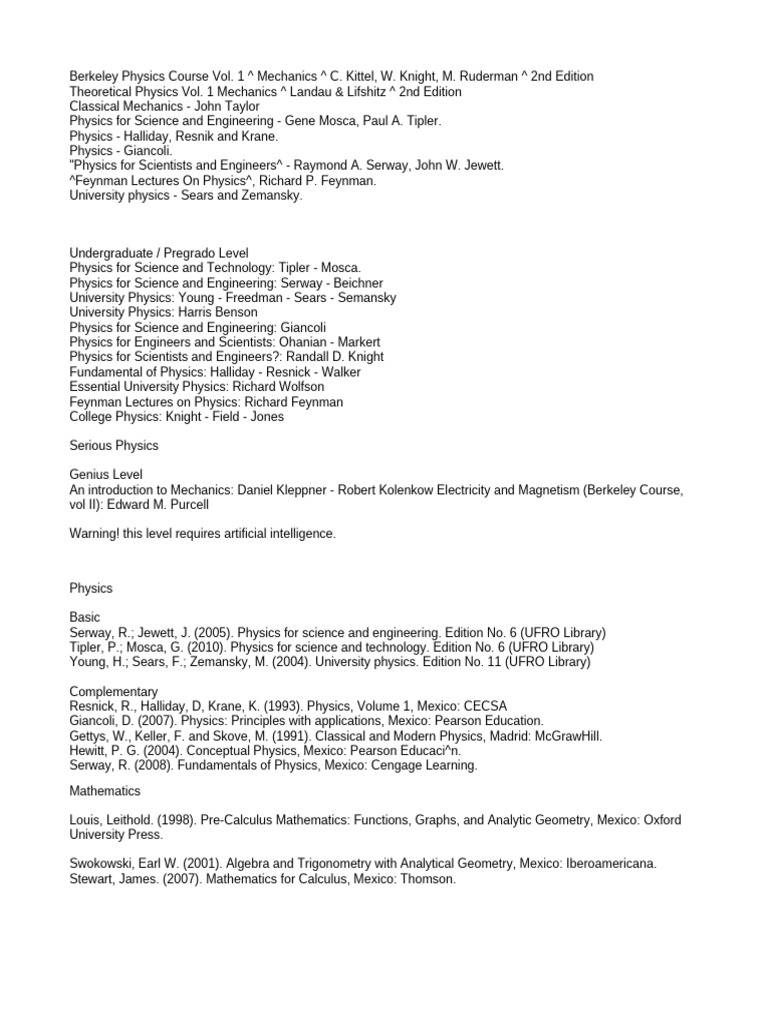 Physics Books | PDF | Physics | Mathematics Physics Books | PDF | Physics | Mathematics