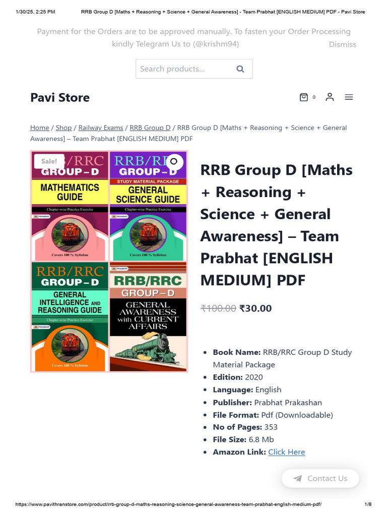 RRB Group D (Maths + Reasoning + Science + General Awareness) - Team ...