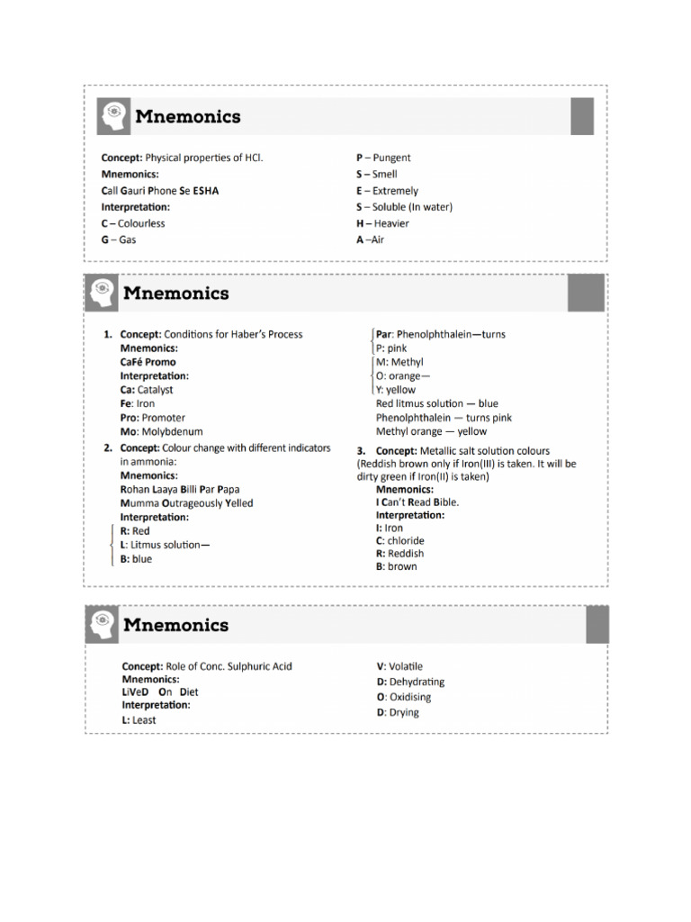 Chapter 8 Mnemonics | PDF