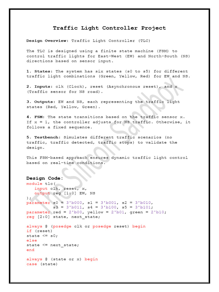 Traffic Light Controller | PDF | Computer Engineering