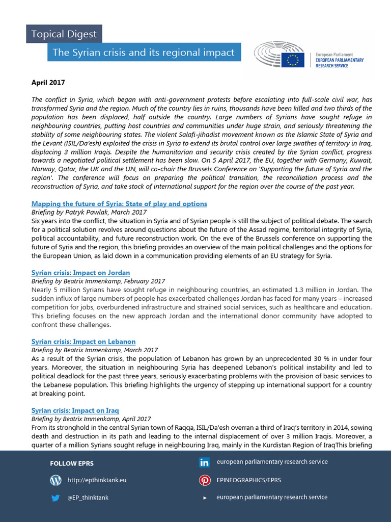 TD Syrian Crisis Regional Impact Final | PDF | Syrian Civil War | Syria