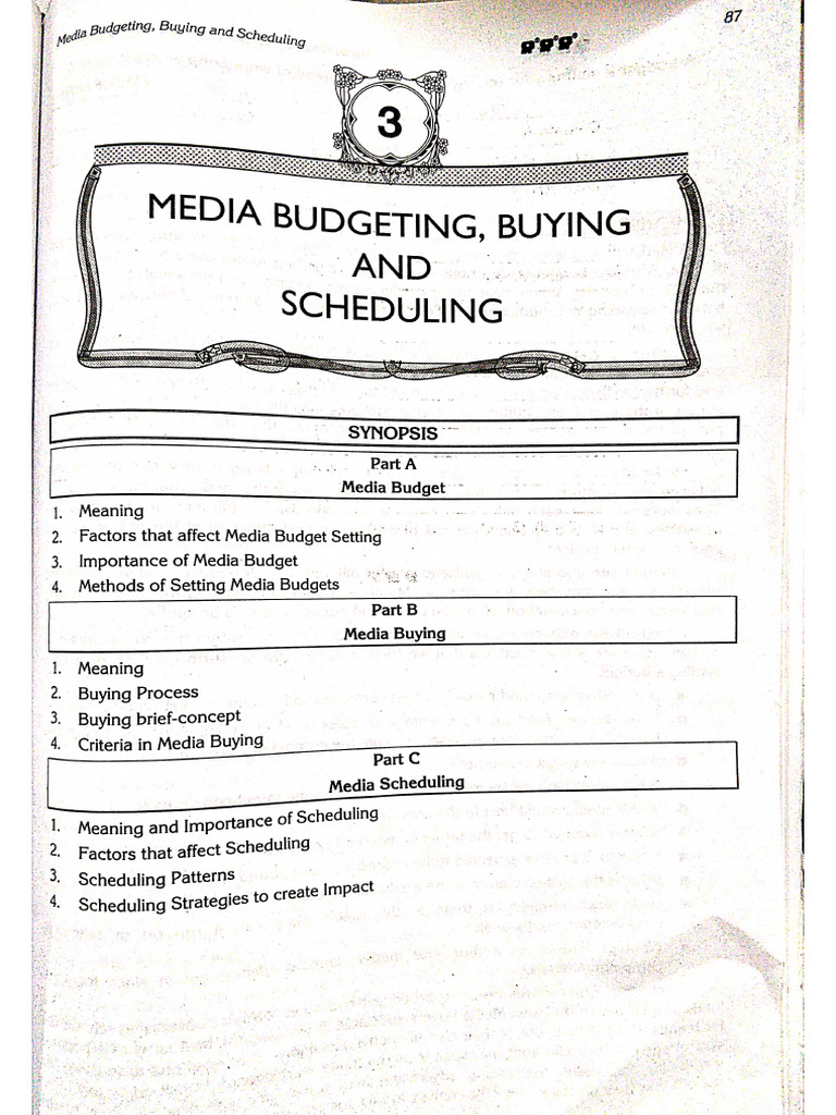 Chapter 3 - Media Budgeting, Buying and Scheduling | PDF