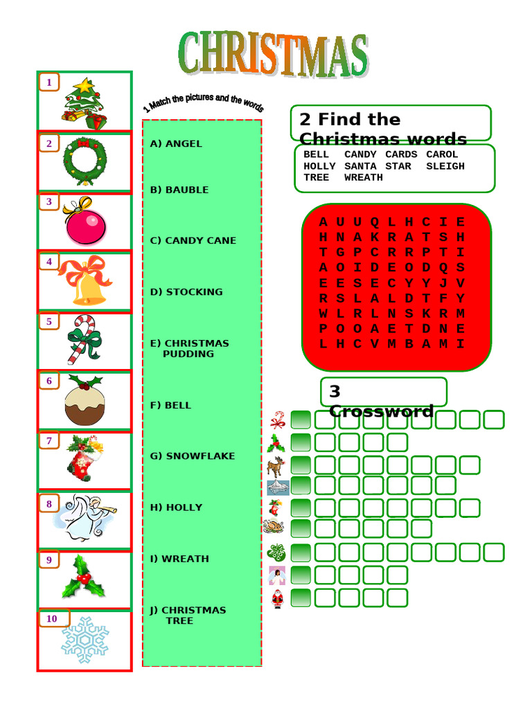 Christmas Crosswords Games Icebreakers Picture Dictionaries - 63662 | PDF