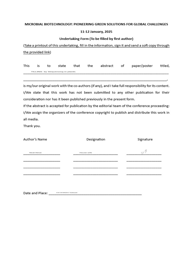 Final Undertaking | PDF