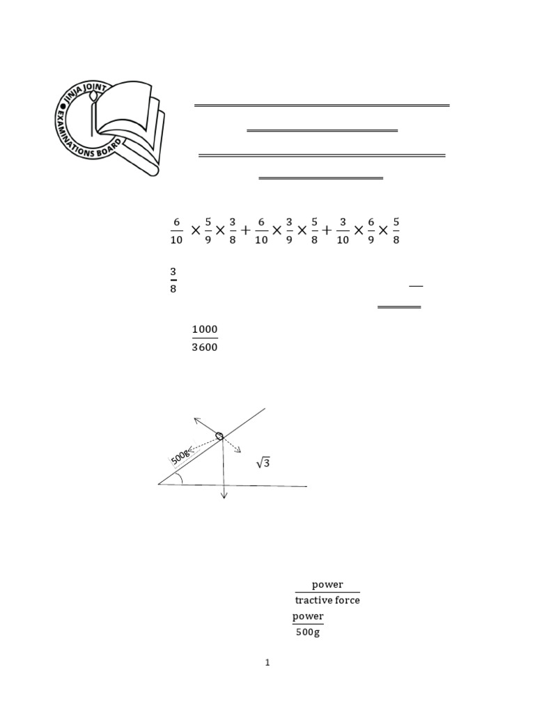 Jinja Joint Examination Board s.6 Mathematics | PDF