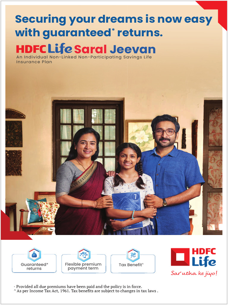 HDFC Life SARAL JEEVAN BROCHURE | PDF | Insurance | Life Insurance