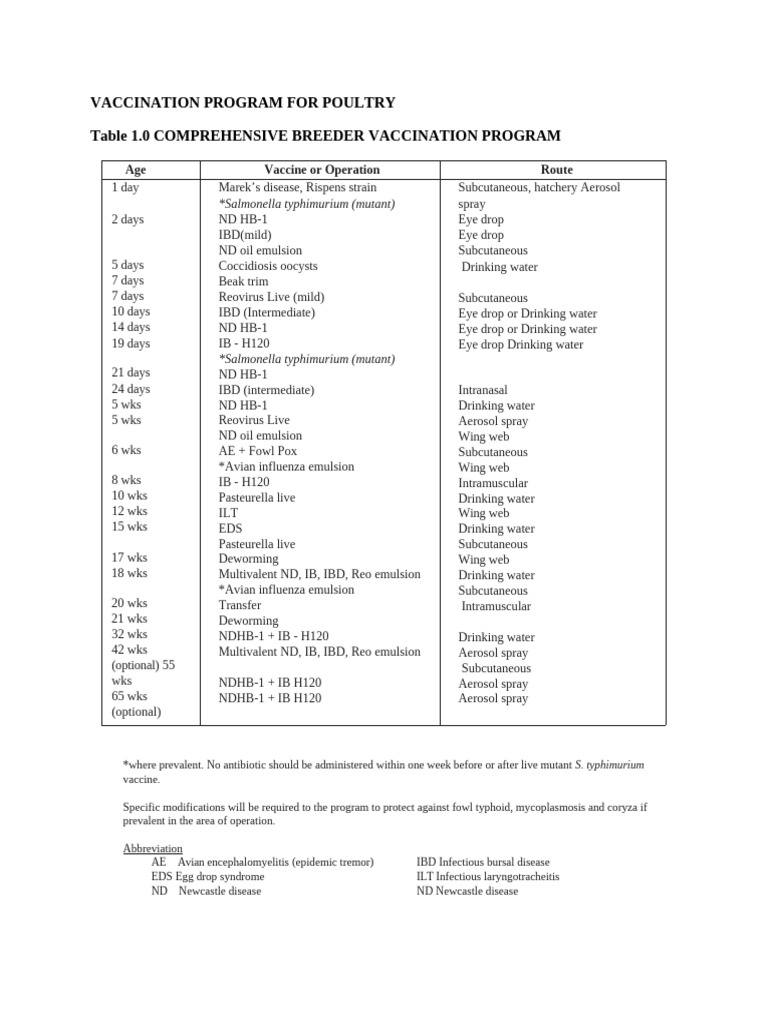 Poultry Vaccination Program Overview | PDF | Vaccines | Influenza