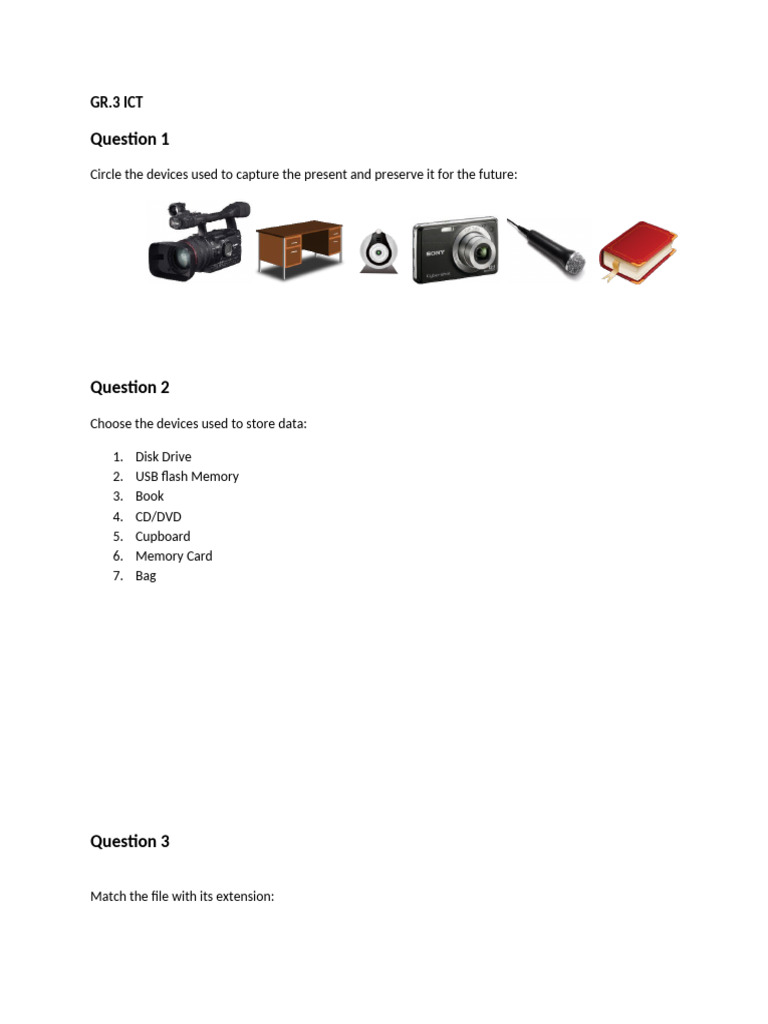 Grade 3 ICT Worksheet | PDF
