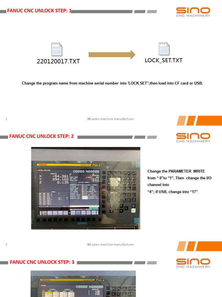 FANUC CNC UNLOCK STEP | PDF