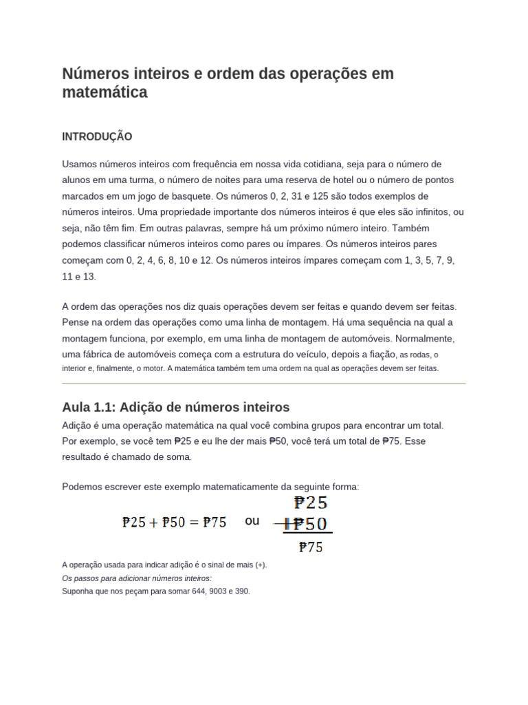 Operação Fundamental em Matemática | PDF | Divisão (Matemática ...