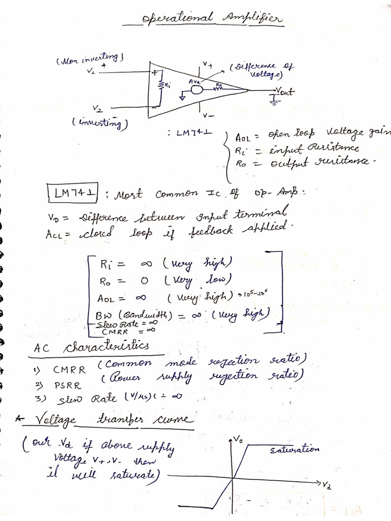 Operational Amplifier Notes. | PDF