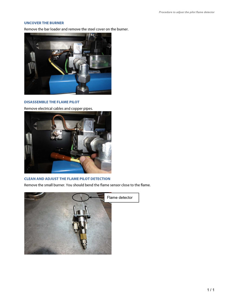 Procedure To Adjust The Pilot Flame Detector | PDF