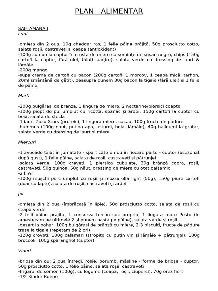 Plan Alimentar | PDF