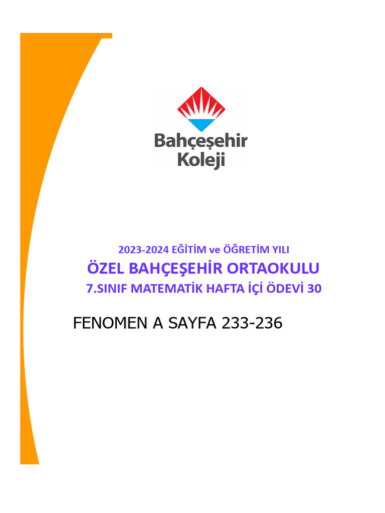 7sinif Mat Hafta Ici Odevi 30 Baslik 1714455286 2 | PDF