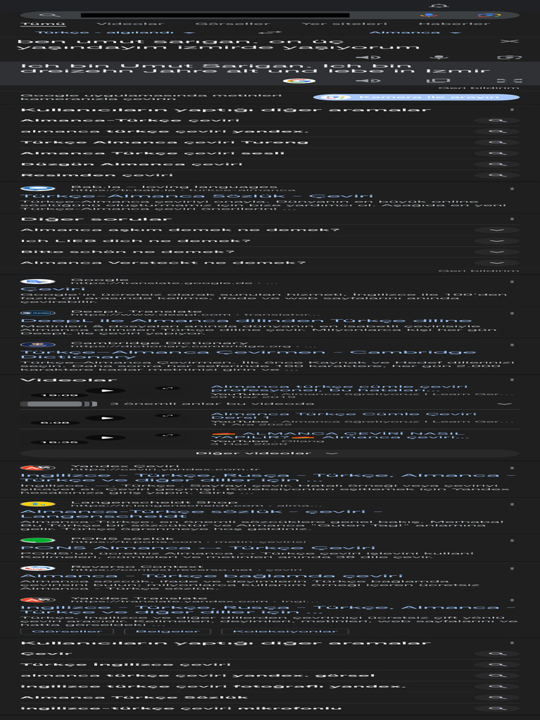 Almanca Çeviri - Google'da Ara | PDF