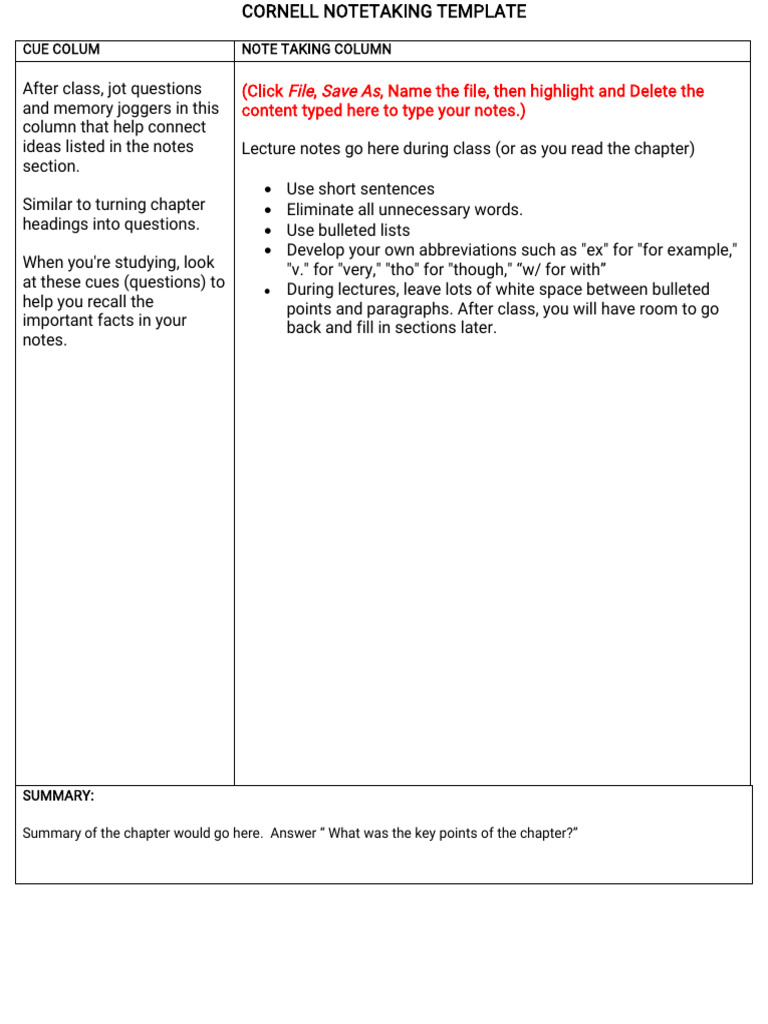 Cornell Note Taking | PDF