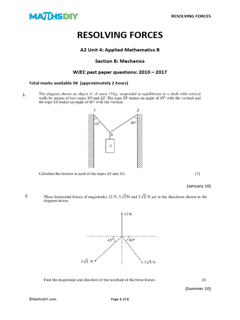 Resolving Forces Pdf