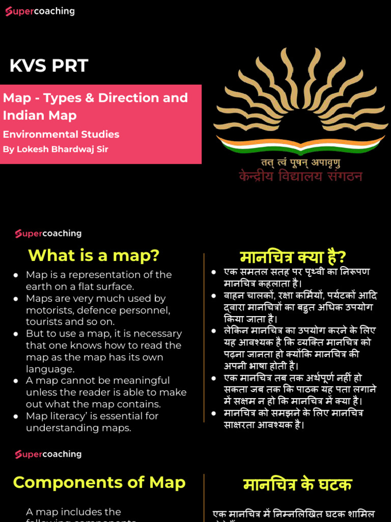 Chapter 5 Topic 3 Map - Types & Direction & Indian Map - Study Notes | PDF