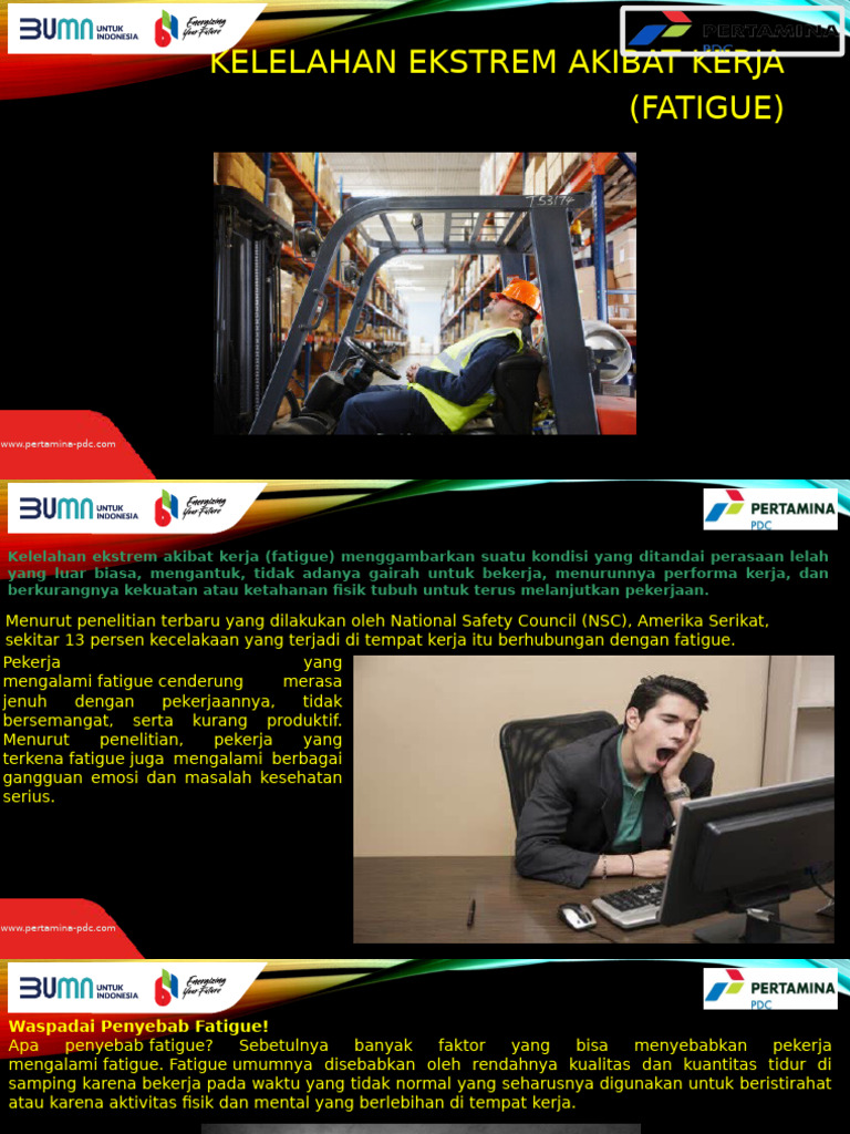 Materi Toolbox Talk Kelelahan Ekstrem Akibat Kerja (Fatigue) | PDF