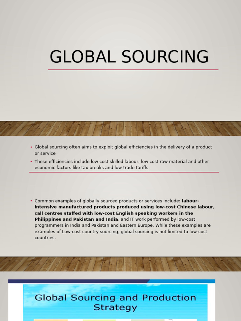 Global Sourcing and Production Sharing Insights | PDF | Market ...