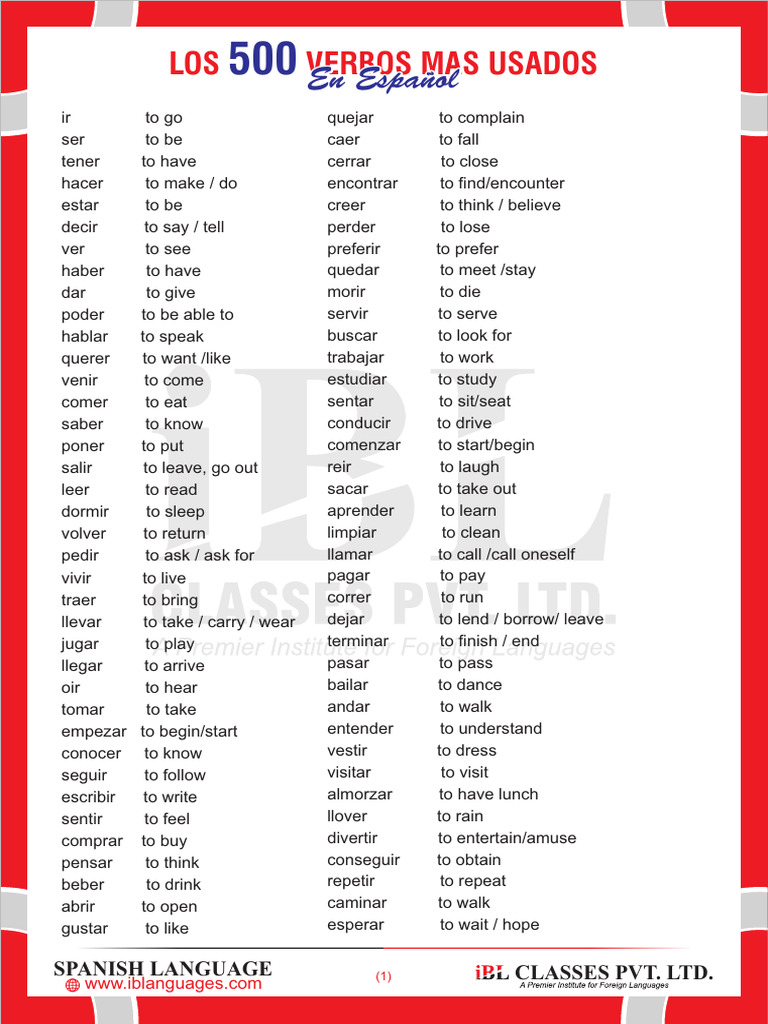 17-LOS-500-VERBOS-MAS-USADOS-EN-ESPANOL-2 | PDF