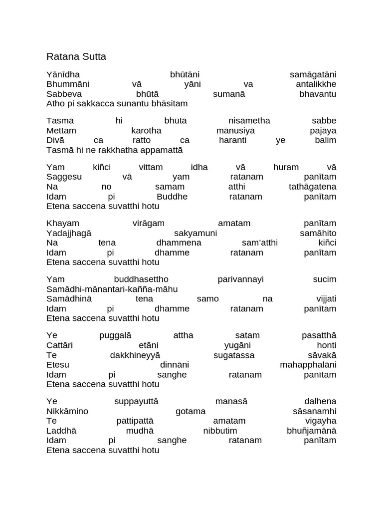 Ratana Sutta | PDF