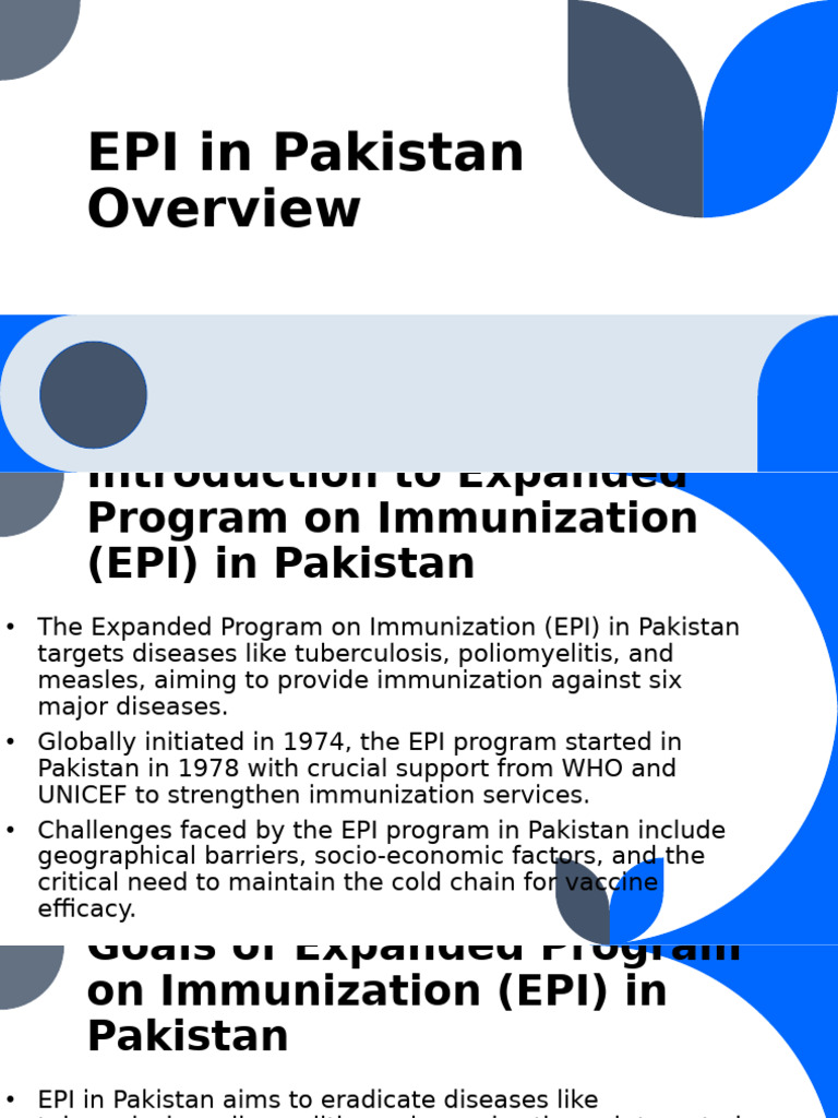 EPI Immunization Efforts in Pakistan | PDF | Vaccination | Public Health