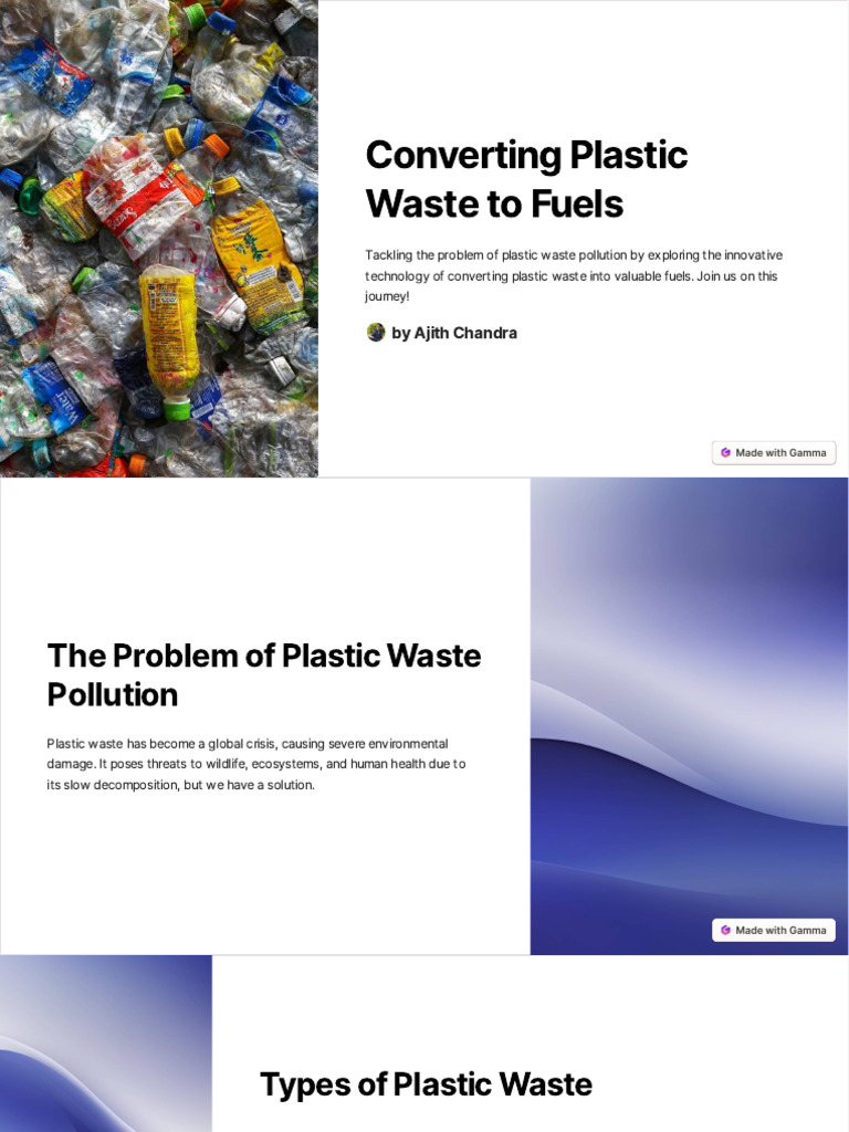 Converting Plastic Waste To Fuels Pdf Waste Plastic