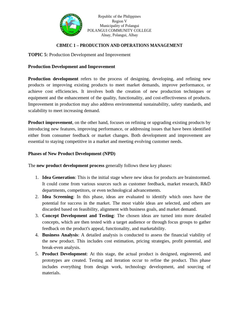 Production Development Strategies Explained | PDF