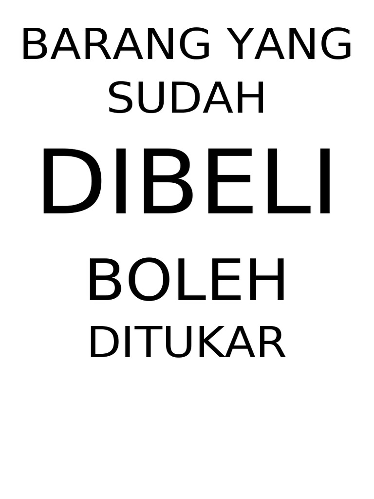 Barang Yang Sudah Dibeli | PDF