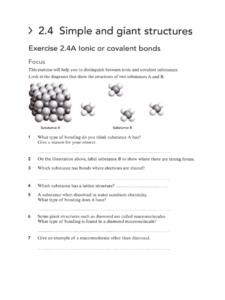 Worksheet Simple and Giant Structures | PDF
