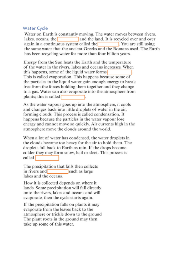 Water Cycle (6-5) | PDF