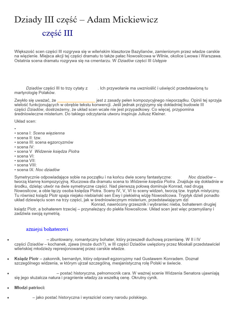 Dziady III Część Piguła | PDF