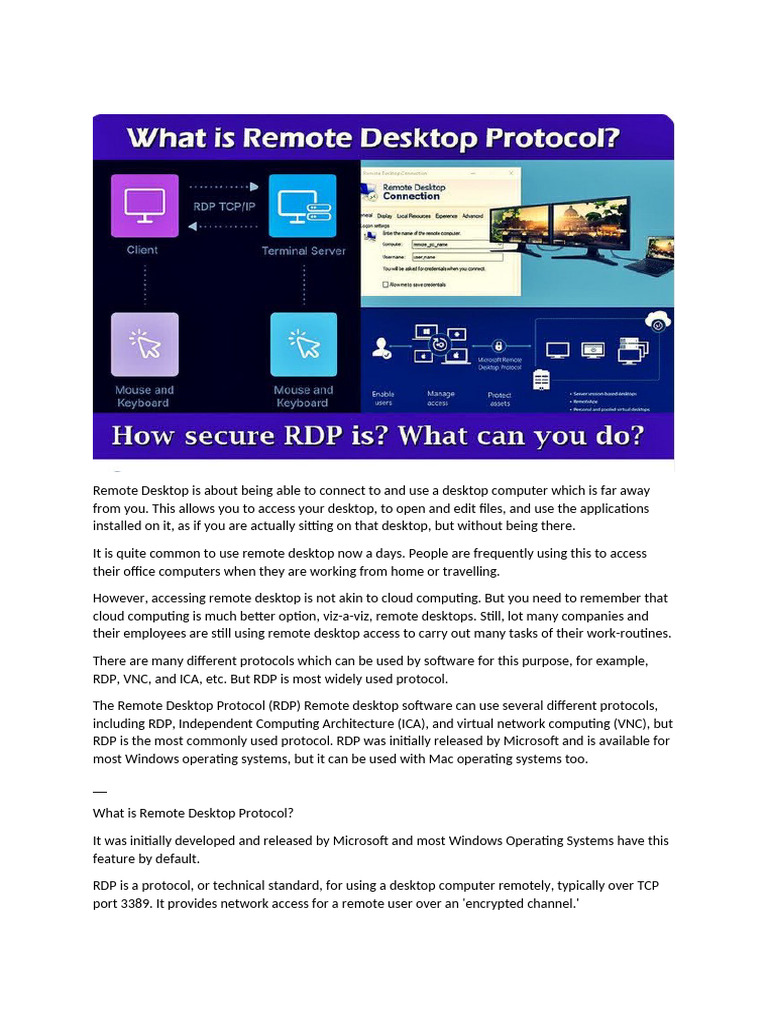 REMOTE DESKTOP PROTOCOL | PDF | Remote Desktop Services | Computing