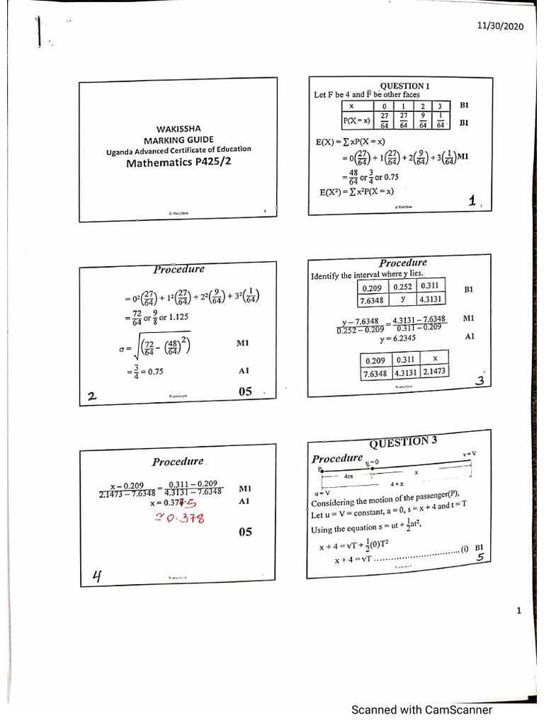 Wakissha Uace Math 2 Guide 2020 | PDF