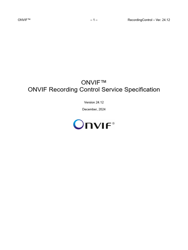 ONVIF RecordingControl Service Spec | PDF | Metadata | Computer File