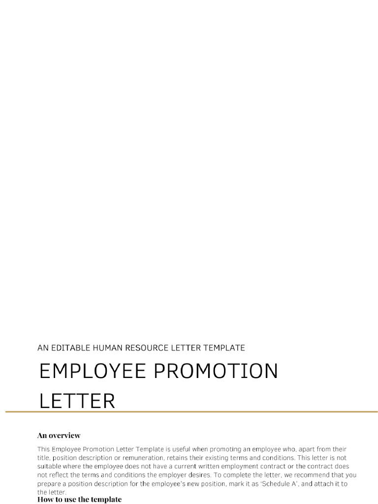Employee Promotion Confirmation Letter | PDF