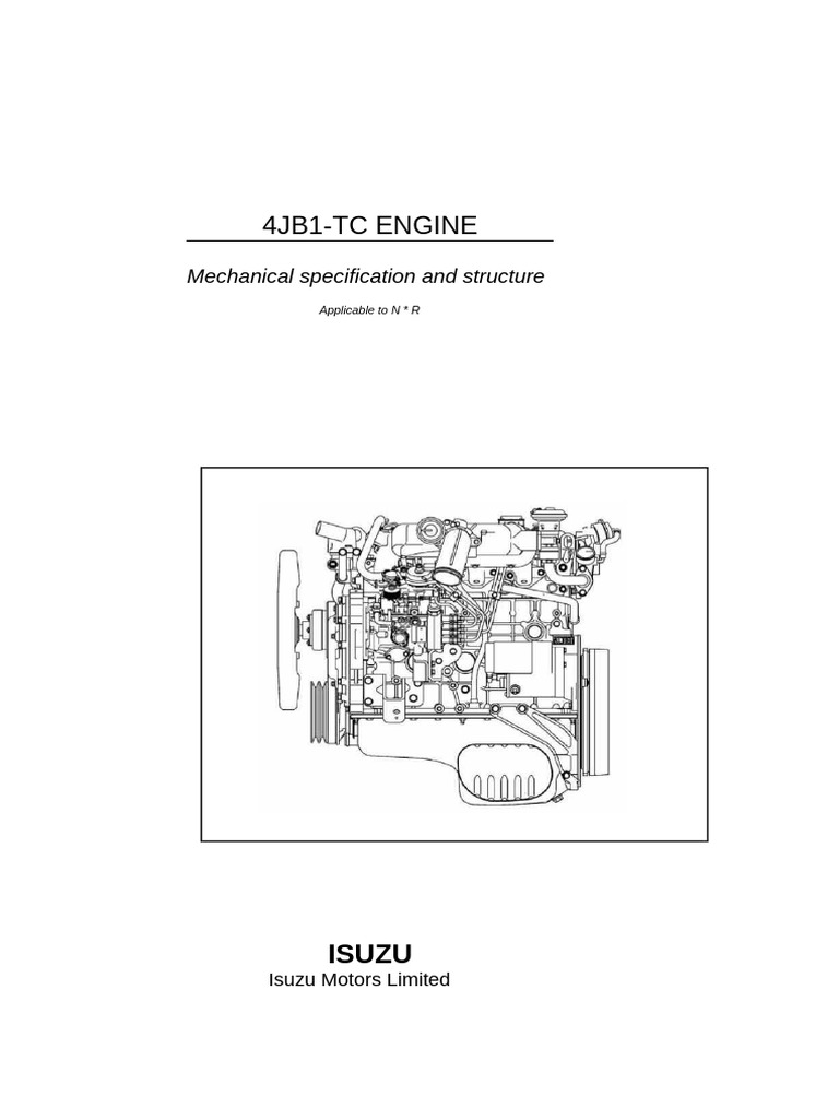 Isuzu 4JB1 Engine Manual | PDF | Engines | Fuel Injection