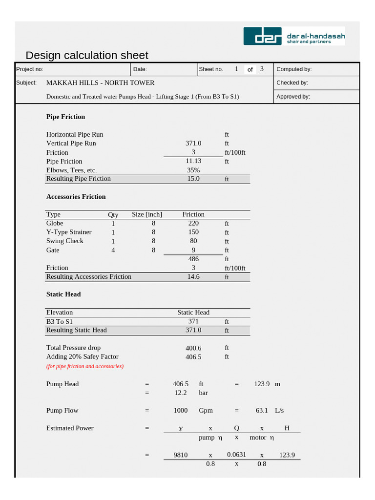Pumps Calculations | PDF | Pipe (Fluid Conveyance) | Pump