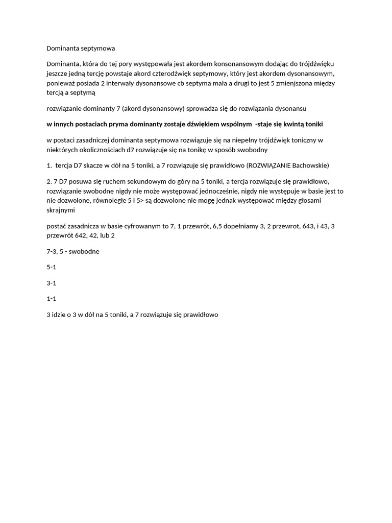 Dominanta Septymowa | PDF