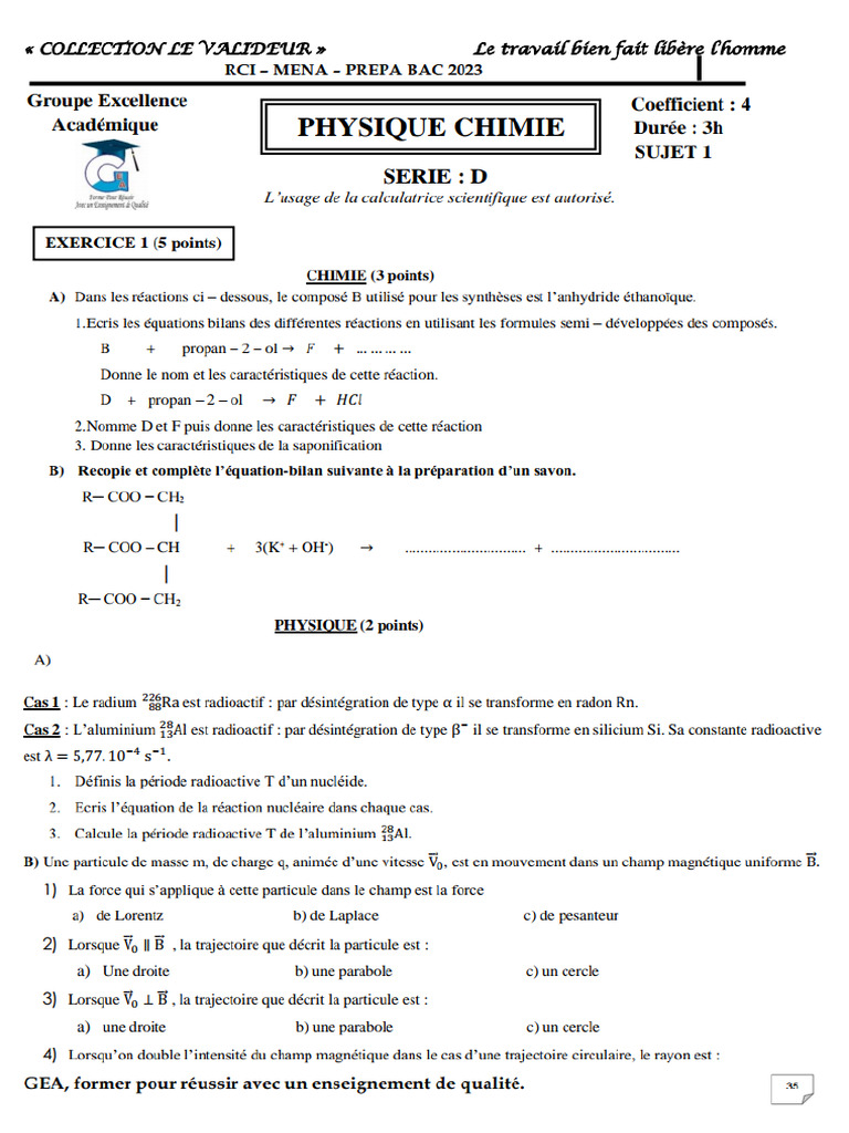 Prepa Bac 2023 PC 2 | PDF