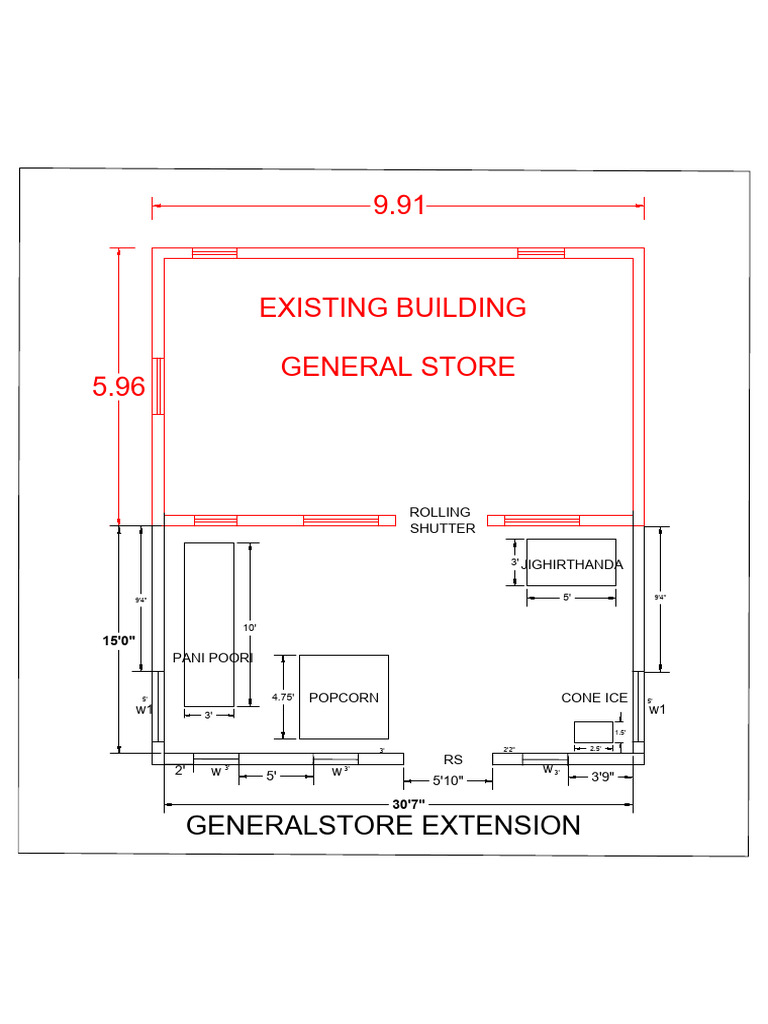 General Store Extension Layout Plan | PDF