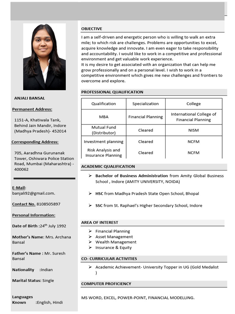 Anjali’s resume | PDF