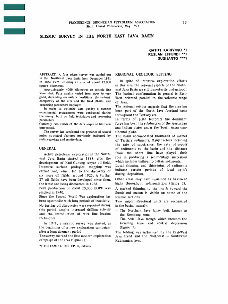 Sesimic Survey in North East Java | PDF | Plate Tectonics | Geology