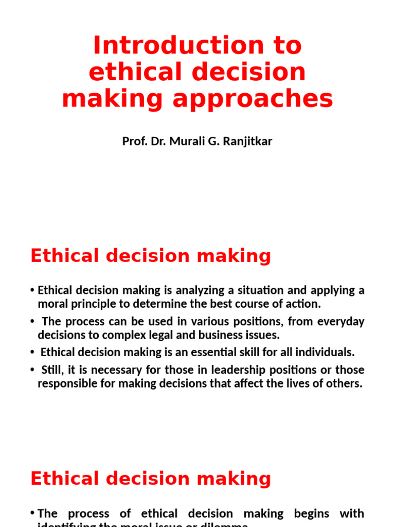 Ethical Decision Making | PDF | Justice | Crime & Violence